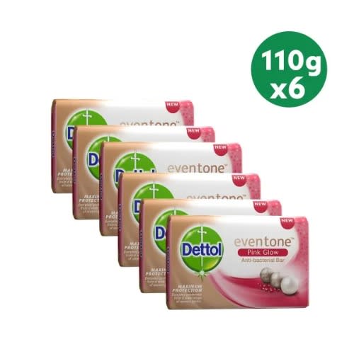 Dettol Eventone Pink Glow Antibacterial Soap - 110g - Pack Of 6 | Konga ...