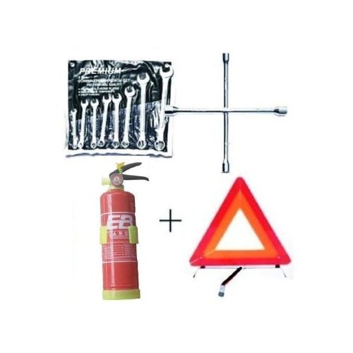 Car Safety Fire Extinguisher + Wheel Spanner + 8 Pcs Flat & Ring ...