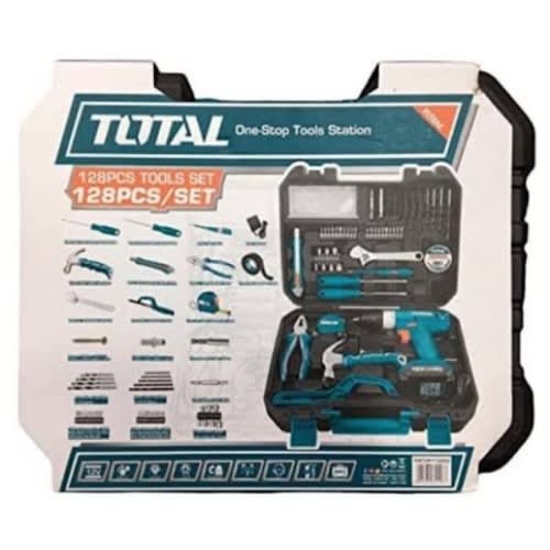 Total Screwdriver Tools Set With 12v Cordless Drilling Machine - 128pcs ...