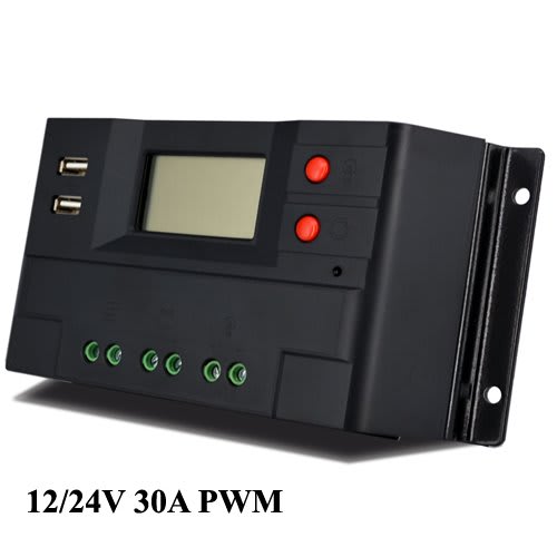 Talkers Solar Charge Controller-12V/24V 30A PWM+Dual USB Port New ...