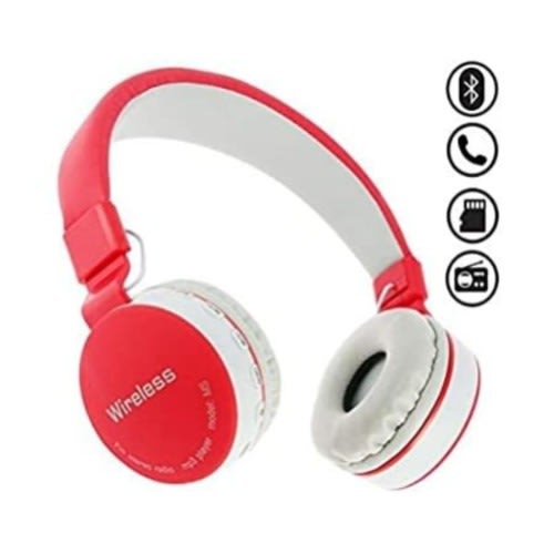 Bluetooth Headphone With Fm Radio - Red | Konga Online Shopping