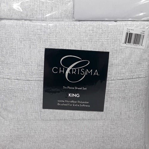 Charisma King Microfiber Polyester Six Piece Sheet Set, Tweed Brushed ...
