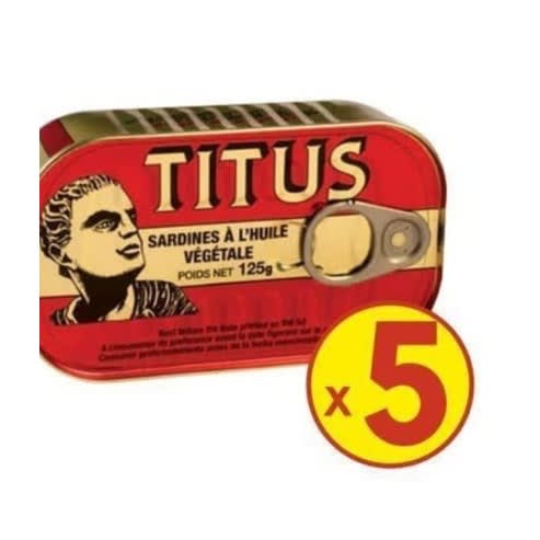 Titus Sardine In Vegetable Oil -125g X 5 Pieces | Konga Online Shopping