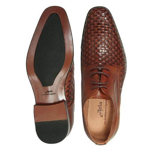 Aria Men’s Smartly Matted Patterned Lace Up Shoe - Brown - Msh-4715 ...