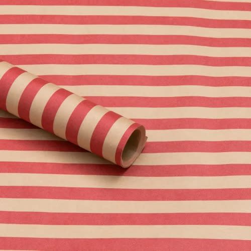 Christmas Kraft Stripe Gift Wrap - Red/gold -4m | Konga Online Shopping