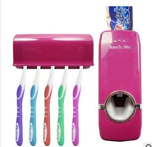 Toothbrush Holder And Toothpaste Dispenser | Pink | Konga Online Shopping
