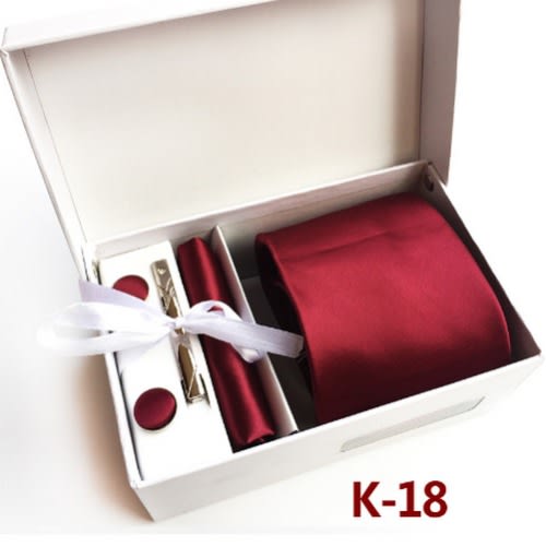 Men's Complete Tie Set -5pcs- Plus Gift Box - Red | Konga Online Shopping