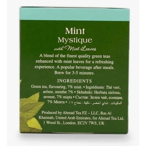 Ahmad - Mint Mystique Flavored Green Tea With Mint Leaves - 20 Teabags ...