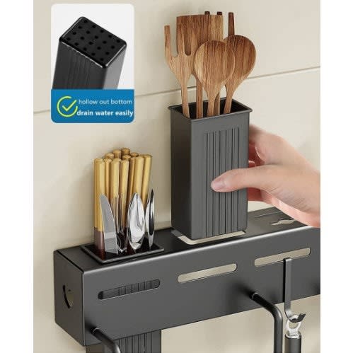 Wall Mounted Knife Cutlery Holder Kitchen Rack With Hooks | Konga ...