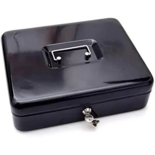 Cash Box With Key - 8" - Black | Konga Online Shopping