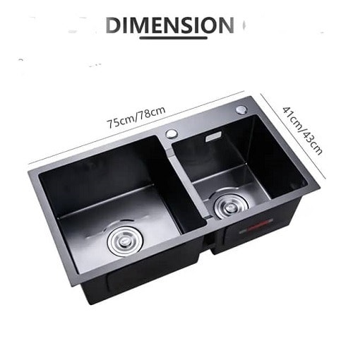 Double Bowl Kitchen Sink With Tap | Konga Online Shopping