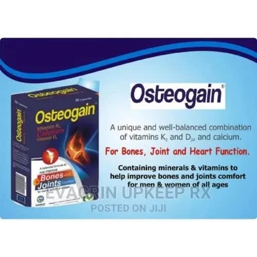 Bone Osteogain Capsules Calcium - Vitamin D3 And Vitamin K2 -30capsules ...