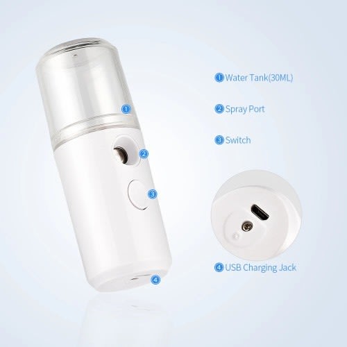 USB Rechargeable Nano Facial Mist Sprayer - 35ml | Konga Online Shopping