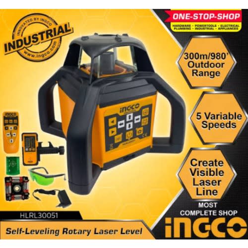 Ingco Laser Level Remote Control Rotary Self-levelling Hlrl30051 ...