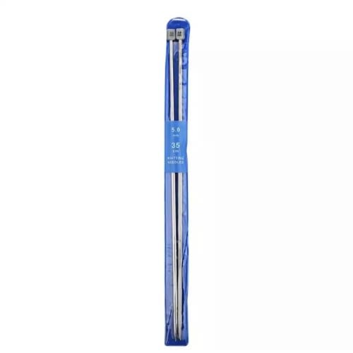 Stainless Steel Straight Knitting Needles 5mm-- 350mm Long - 1 Pair ...