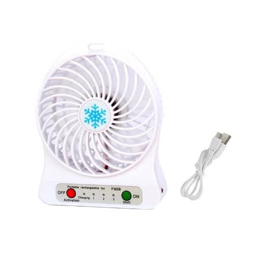 Mini Rechargeable Fan With Led Light | Konga Online Shopping