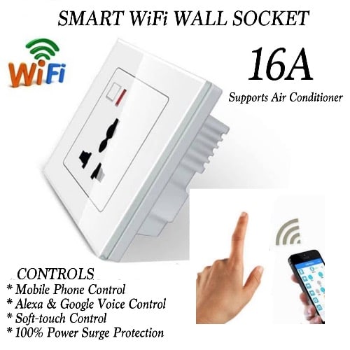 Wifi Smart Wall Socket 16a - White | Konga Online Shopping