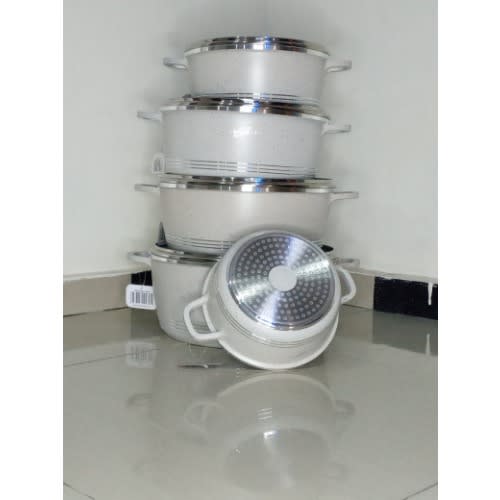 Tristar Non-Stick Marble Coating Die-cast Cookware - 10pc Set - Smoky ...