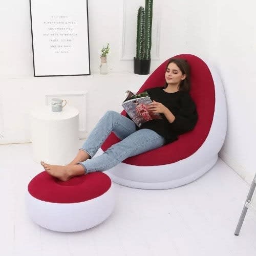 Inflatable Sofa Plus Manual Pump And Foot Stool | Konga Online Shopping