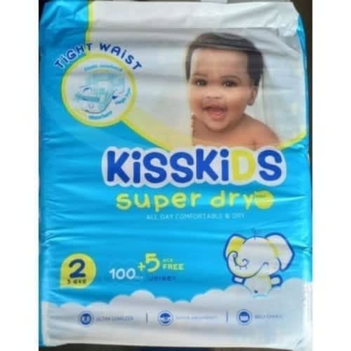 Kiss Kids Super Dry Baby Diaper - Size 2 - 3-6kg - 105pcs | Konga Online Shopping