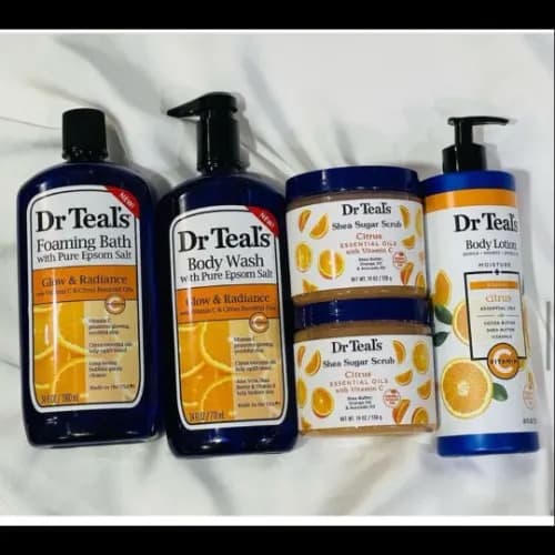 Dr Teals - Body Care Set - Bath -710ml - Lotion- 500ml & Scrub 538g ...