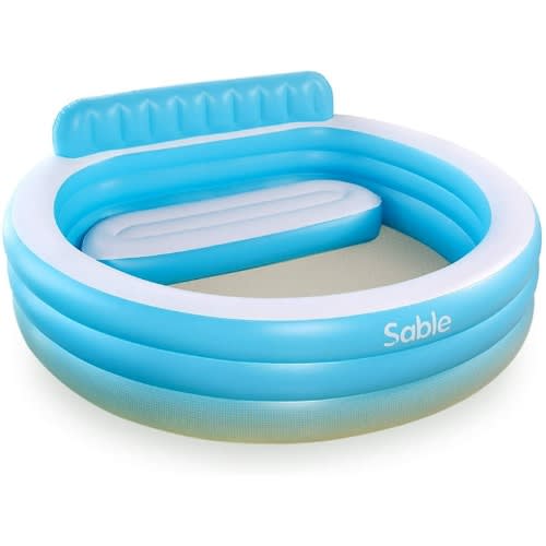 Sable Inflatable Pool - Blow Up Swimming Pool With Backrest - Round ...